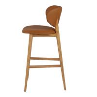China Designer Nordic Bar Stool Modern Upholstered Counter Height Chair Minimalist Style for sale