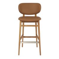 China Designer Nordic Bar Stool Modern Upholstered Counter Height Chair Minimalist Style for sale