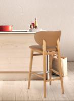 China Designer Nordic Bar Stool Modern Upholstered Counter Height Chair Minimalist Style for sale