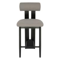 China Luxury Cylindrical Back Bar Chair Solid Wood Frame Barstool Kitchen Restaurant Counter Height Stool for sale