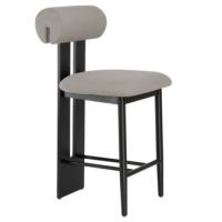 China Luxury Cylindrical Back Bar Chair Solid Wood Frame Barstool Kitchen Restaurant Counter Height Stool for sale