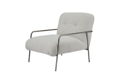 China Modern Minimalist Accent Chair Upholstered Leisure Chair Metal Frame Living Room for sale