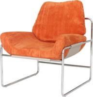 China Retro Corduroy Metal Frame Accent Chair for Modern Home Decor for sale