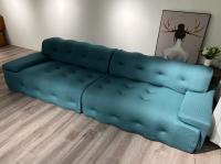 China Roch Burger Compression Sofa Apartment Furniture Wavy Design Deep Blue Green for sale