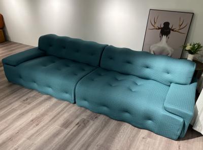 China Roch Burger Compression Sofa Apartment Furniture Wavy Design Deep Blue Green for sale