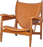 China Mid-Century Modern Solid Wood Leather Lounge Chair Designer Lazy Chair for sale