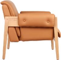 China Nordic Solid Wood Leather Accent Chair Modern Design Lazy Chair Reading Corner for sale