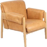 China Nordic Solid Wood Leather Accent Chair Modern Design Lazy Chair Reading Corner for sale