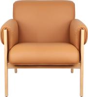 China Nordic Solid Wood Leather Accent Chair Modern Design Lazy Chair Reading Corner for sale