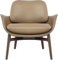 China Italian Minimalist Solid Wood Leather Lounge Chair Modern Design Lazy Chair for sale