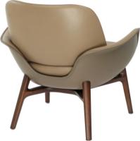 China Italian Minimalist Solid Wood Leather Lounge Chair Modern Design Lazy Chair for sale