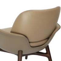 China Italian Minimalist Solid Wood Leather Lounge Chair Modern Design Lazy Chair for sale