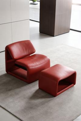 China Italian Minimalist Curved Lounge Chair Designer Single Lazy Sofa with Ottoman for sale