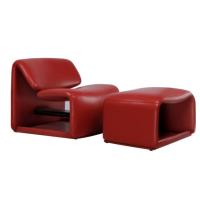 China Italian Minimalist Curved Lounge Chair Designer Single Lazy Sofa with Ottoman for sale