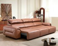 China Retro Adjustable Large Unit Functional Sofa Modern Design Brown Leather for sale