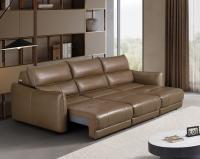China Modern Caramel Brown Electric Leather Sofa For Apartment Living Room for sale