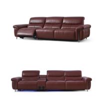 China Light Luxury Wine Red Home Theater Electric Sofa Modern Functional Design for sale