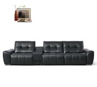 China Modern Home Theater Style Black Electric Sofa For Villa Living Room for sale