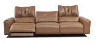 China Modern Living Room Dual Electric Adjustable Headrests Leather Sofa Functional Design for sale