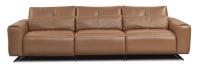 China Modern Living Room Dual Electric Adjustable Headrests Leather Sofa Functional Design for sale
