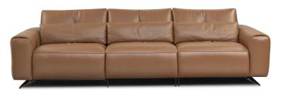 China Modern Living Room Dual Electric Adjustable Headrests Leather Sofa Functional Design for sale