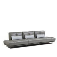 China Modern Adjustable Backrest Function Sofa Dark Gray Leather Modular Design for sale
