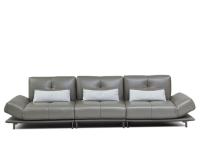 China Modern Adjustable Backrest Function Sofa Dark Gray Leather Modular Design for sale