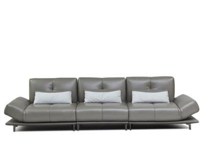 China Modern Adjustable Backrest Function Sofa Dark Gray Leather Modular Design for sale