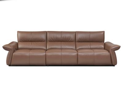China Modern Antique Style Electric Sofa Italian Caramel Brown Leather Power Recliner for sale