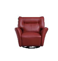 China Luxury Red Swivel Lounge Chair with 360 Degree Rotation and Adjustable Footrest for sale