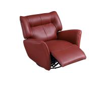 China Luxury Red Swivel Lounge Chair with 360 Degree Rotation and Adjustable Footrest for sale