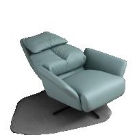 China 360 Swivel Recliner Chair Sage Green Leather Modern Functional Chair for sale
