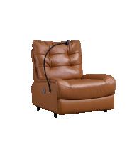 China Luxury Caramel Top Grain Leather Power Recliner Chair Flexible Phone Holder for sale