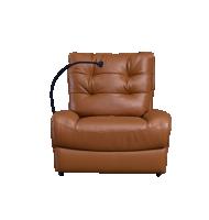 China Luxury Caramel Top Grain Leather Power Recliner Chair Flexible Phone Holder for sale