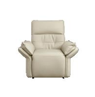 China Luxury Beige Leather Electric Recliner with Adjustable Headrest Modern Functional Chair for sale