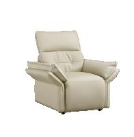China Luxury Beige Leather Electric Recliner with Adjustable Headrest Modern Functional Chair for sale