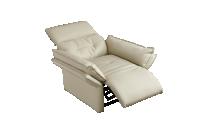 China Luxury Beige Leather Electric Recliner with Adjustable Headrest Modern Functional Chair for sale