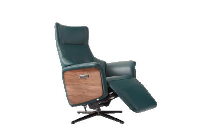 China Unique Curved Swivel Chair Modern Functional Furniture with Walnut Wood Panel for sale