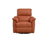China Modern Swivel Recliner Chair with Buttery Smooth Leather and Caramel Hue for sale