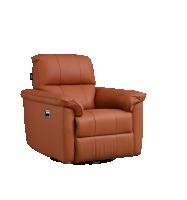 China Modern Swivel Recliner Chair with Buttery Smooth Leather and Caramel Hue for sale