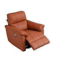 China Modern Swivel Recliner Chair with Buttery Smooth Leather and Caramel Hue for sale