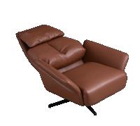 China 360 Swivel Recliner Chair Sage Green Leather Modern Functional Chair for sale