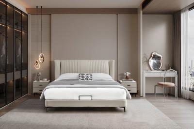 China Italian Style Light Luxury Vertical Bar Buckle Soft Bed Apartment Furniture for sale