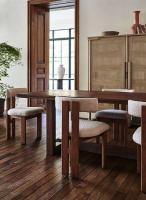 China Modern Upholstered Dining Chair Solid Wood Frame Mid-Century Design for sale