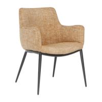 China Modern Curved Armrest Upholstered Dining Chair for Hotel Apartment Restaurant for sale