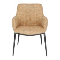 China Modern Curved Armrest Upholstered Dining Chair for Hotel Apartment Restaurant for sale