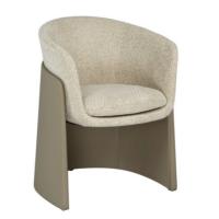 China Sculptural Curved Base Upholstered Dining Chair Modern Italian Accent Armchair for sale