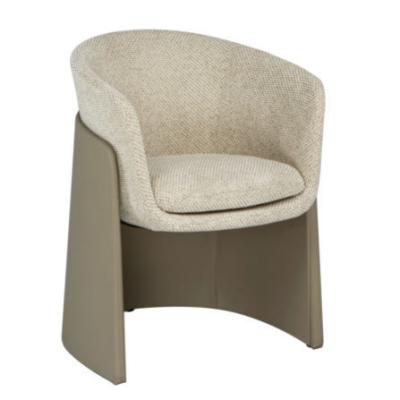 China Sculptural Curved Base Upholstered Dining Chair Modern Italian Accent Armchair for sale