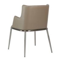 China Modern Minimalist Upholstered Dining Chair Italian Design Metal Legs for sale