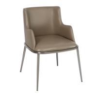 China Modern Minimalist Upholstered Dining Chair Italian Design Metal Legs for sale